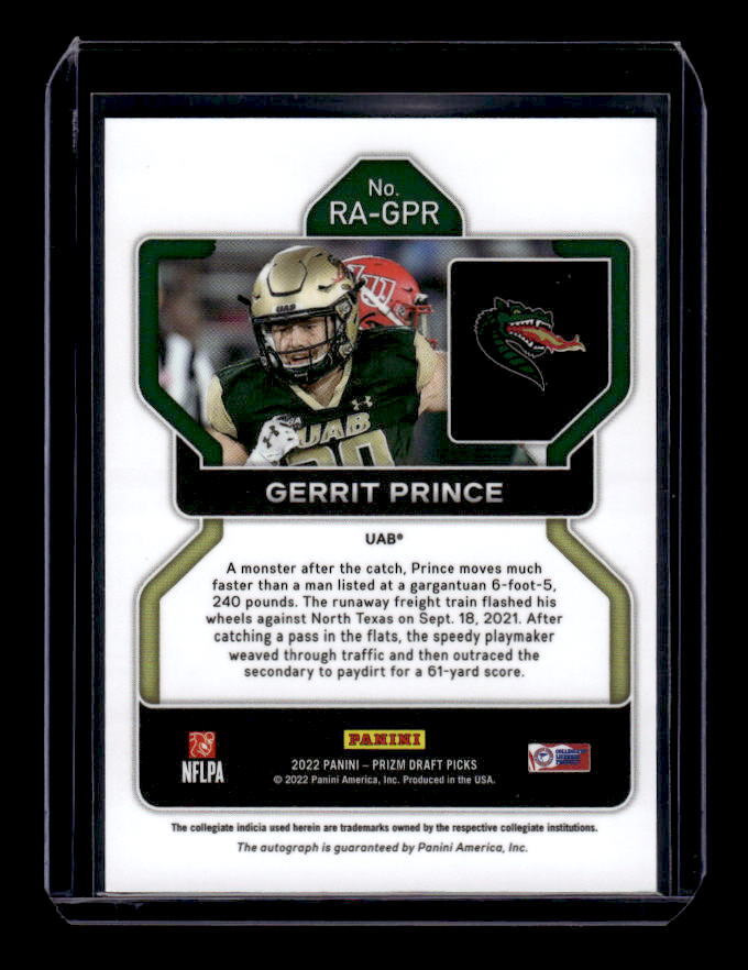 2022 Prizm Draft Picks Autographs #204 Gerrit Prince Auto - EXACT SCAN ...