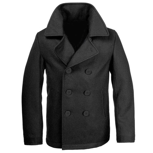 MEN'S US NAVY PEA COAT VINTAGE STYLE CLASSIC ARMY REEFER WOOL JACKET ...