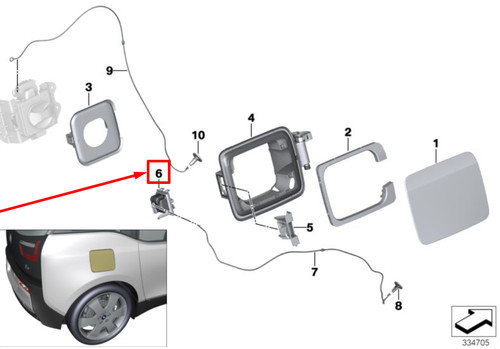 NEW BMW I3 I01 CHARGING SOCKET COVER ACTUATOR DRIVE 7309680 67117309680 ...