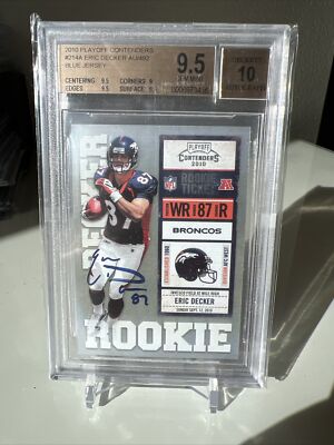 2010 Playoff Contenders #214A Eric Decker /492* RC blue Auto - ROOKIE ...