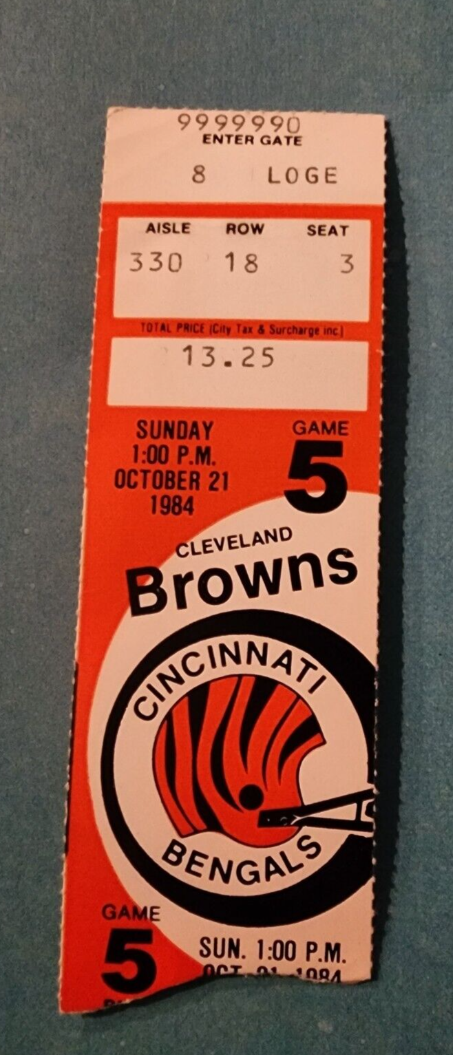 Cincinnati Bengals Cleveland Browns Ticket Stub Riverfront Stadium Oct ...