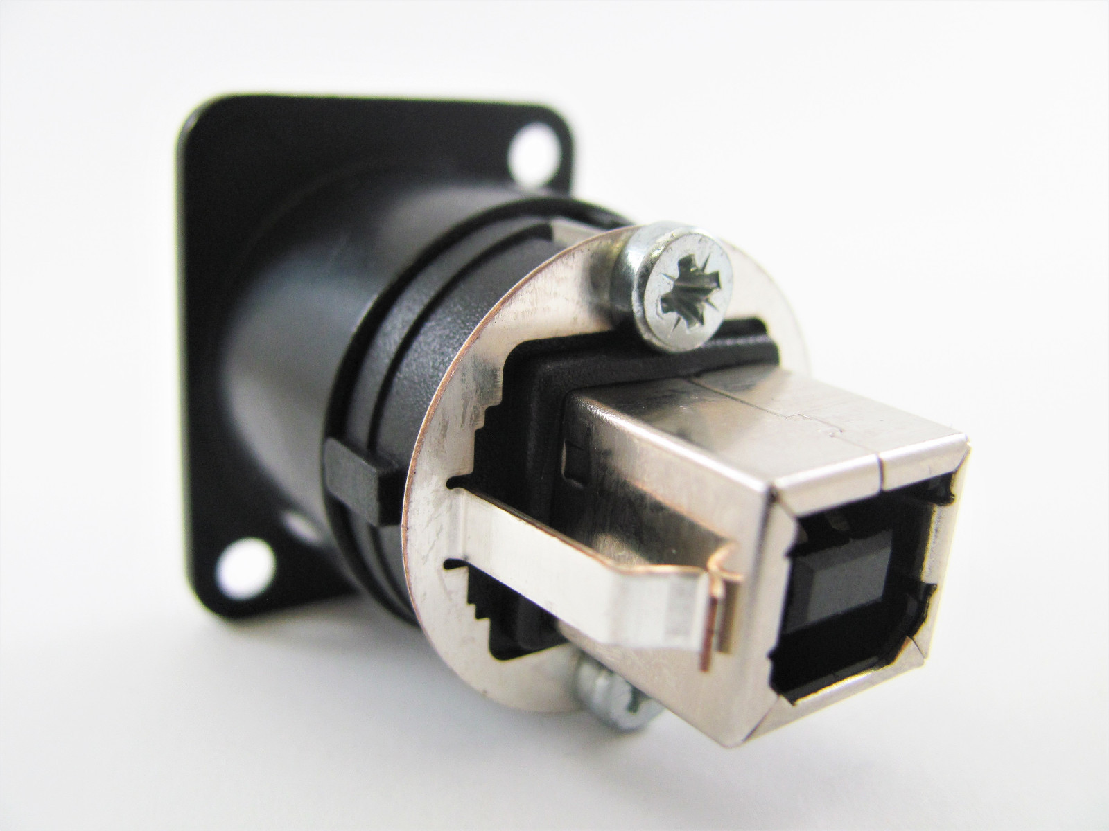 1x USB A/B Gender Changer/Pass Through - Panel Mount - Black - Neutrik ...