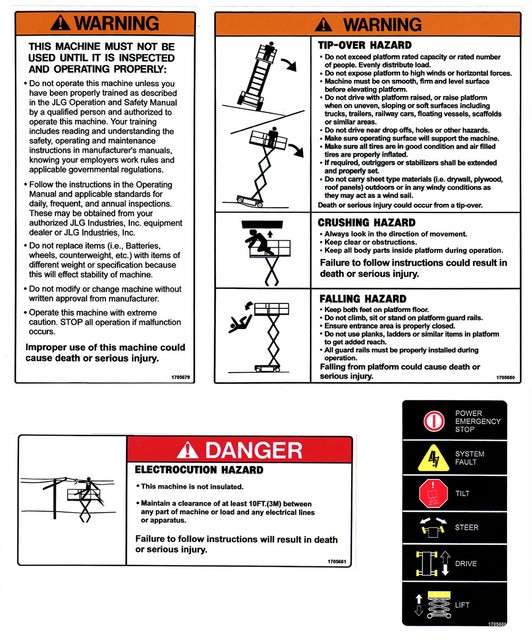 JLG 2902522 Decal Kit - Safety 1930es 2630es 3246es for sale online | eBay