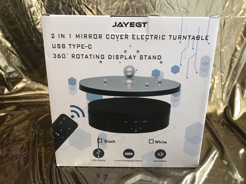 JAYEGT Motorized Rotating Mirror Display Stand, 7.87Inch /, 360 Degree ...