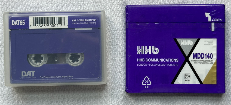 HHB DAT65 Digital Audio Tape + HHB MDD 140 Mini Audio Disc New Old ...