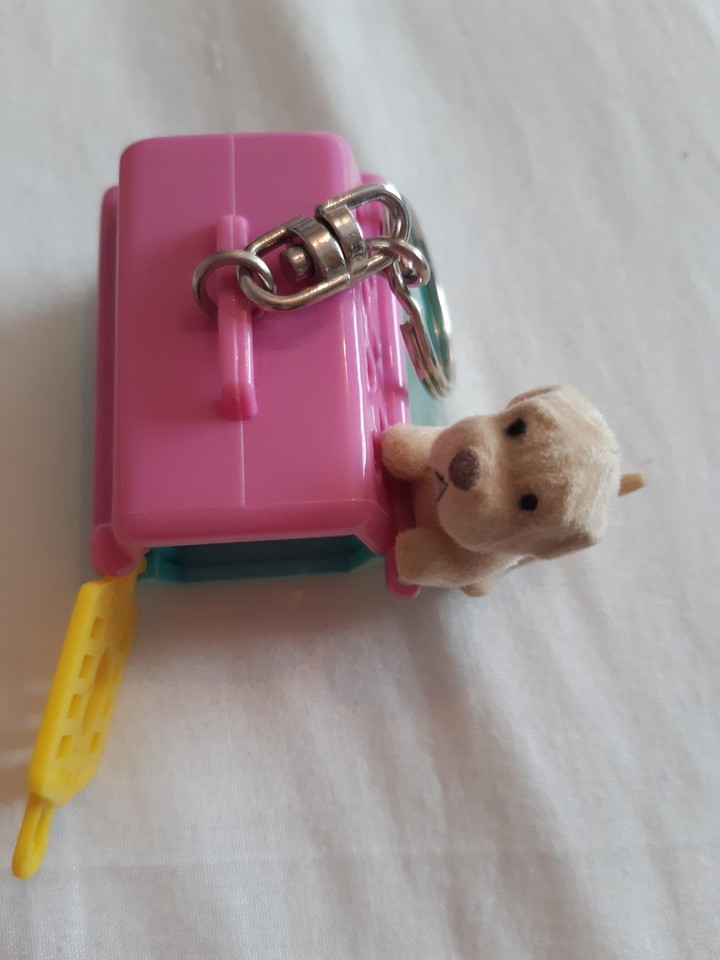 Puppy Go Bye Bye Vintage Pet Carrier Keyring With Flock Puppy | eBay UK