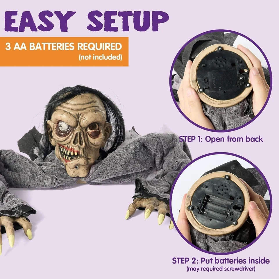 Outdoor Zombie Groundbreaker Decoration with Flashing Eyes for ...