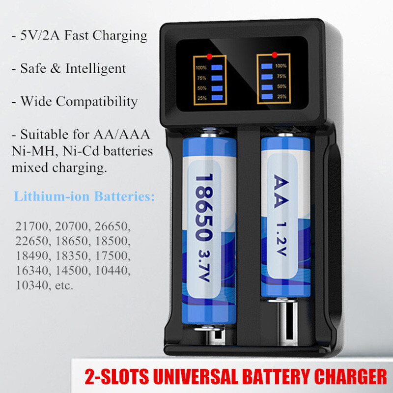 USB Battery Charger LED Display Li-ion Ni-MH Ni-CD 14500 18650 32650 AA ...