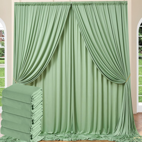 Sage Green 30x10 Ft Wrinkle-Free Backdrop Curtain for Events & Photos ...