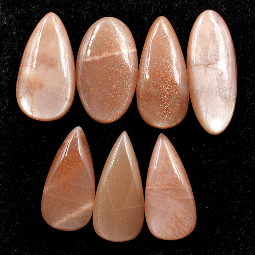 7 PC Natural Shiny Peach Moonstone Untreated 31mm-37mm Cabochon Loose ...