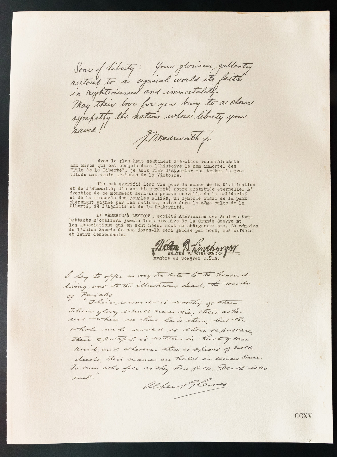 1926 - Lithography Quote James W.Wadsworth, Line-Shepherd, Albert ...