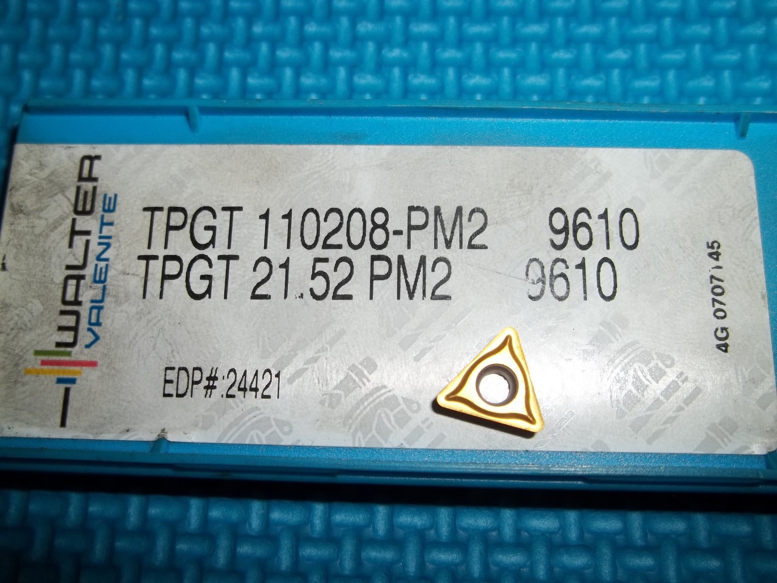 New Walter TPGT 110208-PM2 9610 TPGT 21.52 PM (Box of 3 Inserts) EDP ...