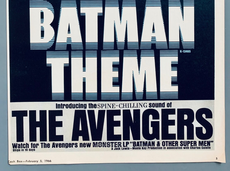 THE AVENGERS 1966 vintage POSTER ADVERT BATMAN THEME | eBay