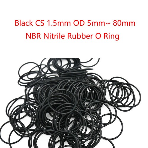 Black CS 1.5mm OD 5~80mm O Rings Nitrile Rubber Washer NBR Joint ...