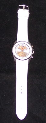 Louis Cardini Quartz Wrist Watch White Rubber Vinyl Wristwatch Jewelry ...