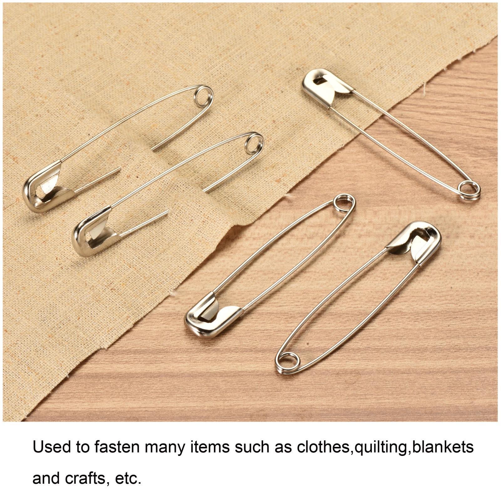 Safety Pins 32mm/1.26 Inch Metal Sewing Pins Silver Tone 1000Pcs ...