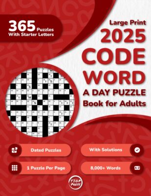 2025 Codeword A Day Puzzle Book For Adults 365 Dated Large Print ...