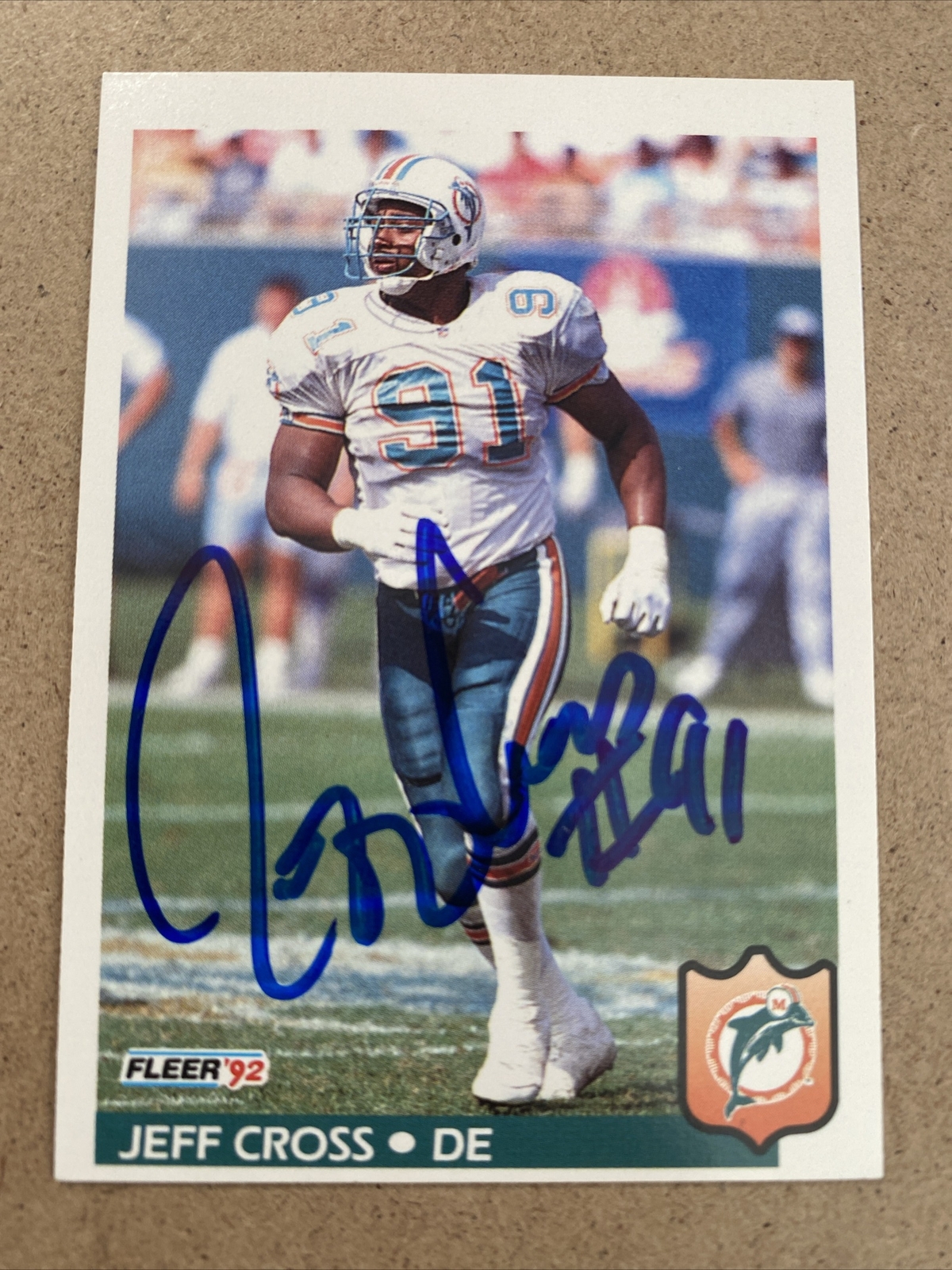 1992 Fleer #225 Jeff Cross AUTO AUTOGRAPHED Card Miami Dolphins | eBay