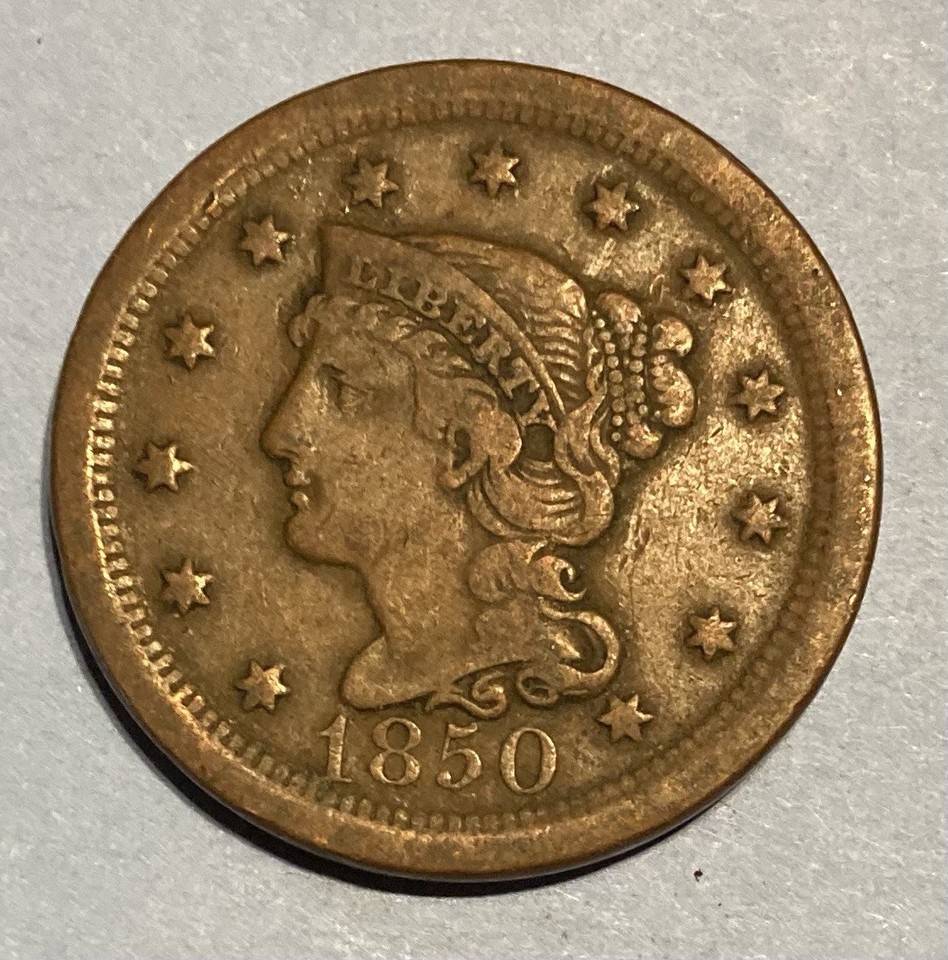 1850 Large Cent Braided Hair | eBay