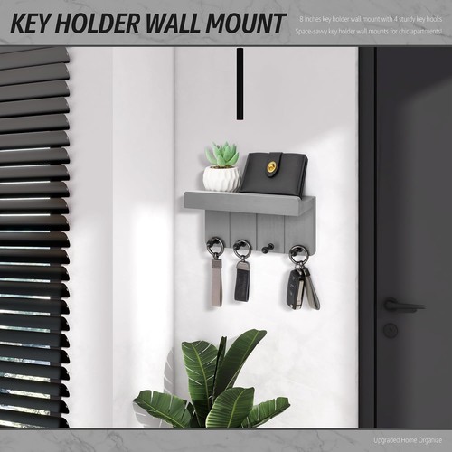 Rebee Vision Small Key Holder Wall Mount - Decorative 8 Inch, C - Gray ...