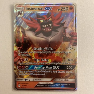 Pokémon Incineroar GX TCG Card 27/149 Ultra Rare | eBay