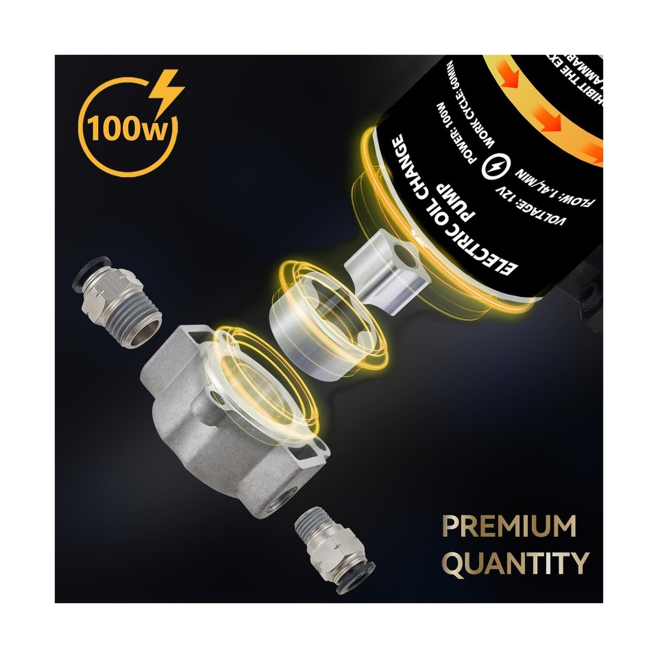 12V 100W Electric Engine Oil Extractor Pump, Portable Fluid Suction ...