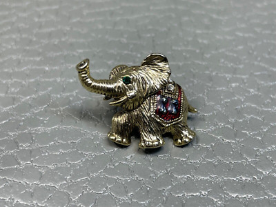 Figural Elephant India Yellow Gold Plated Tie Tack Lapel Pin | eBay