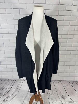 Rachel Roy Black Waterfall Cardigan Sweater Womens Small | eBay