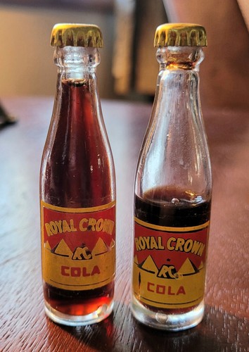 Vintage 3" RC Royal Crown Cola Miniature Glass Bottles Lot of 2 | eBay