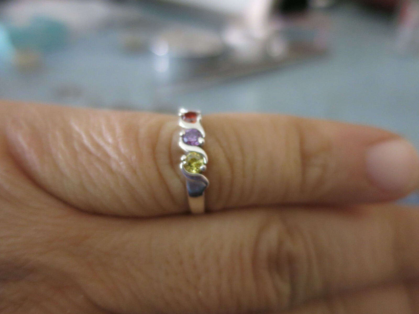 14K Solid Gold Mother's Day Ring 1 to 5 Birthstones, Moms family ...