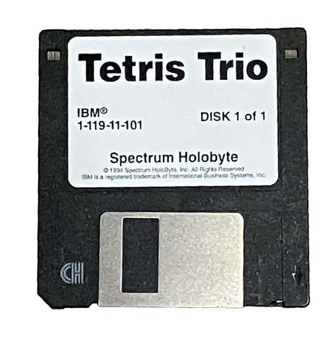 TETRIS™ TRIO 1994 Floppy Disk 1 of 1 By Spectrum HoloByte™ For IBM ...