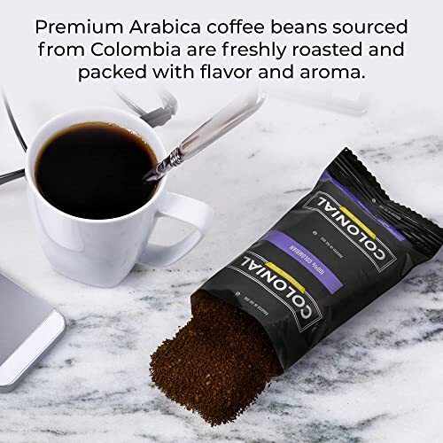 Colonial Coffee Packets, Pre Ground Coffee Packs, Colombian Medium ...