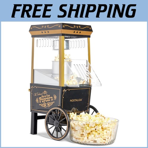 Portable Electric Popcorn Maker - Vintage Design, 12 Cup Capacity, Oil ...