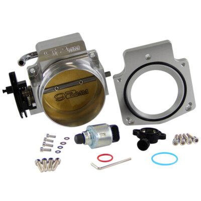 92MM Throttle body+TPS IAC+Adapter Plate For Chevy GM Gen III LSX LS ...
