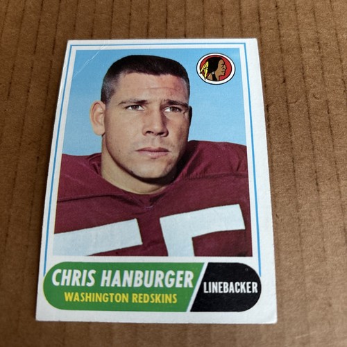 1968 Topps Chris Hanburger #62 Washington Redskins Vintage Football ...