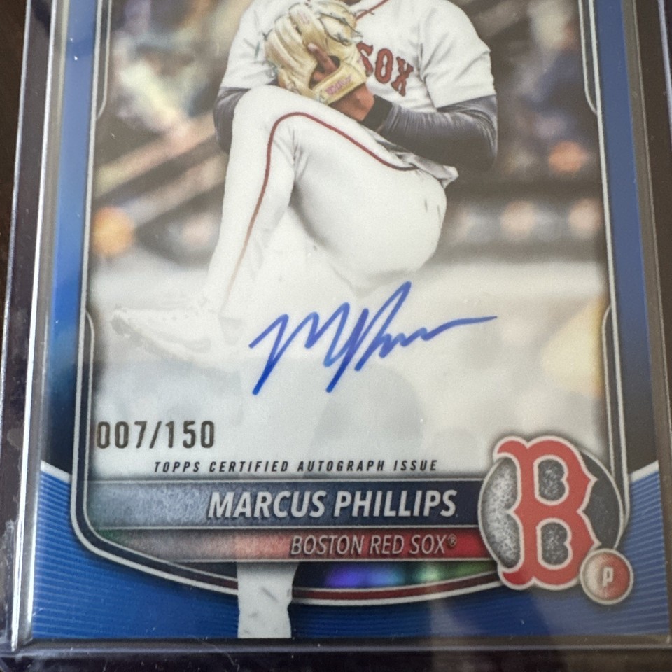 2025 Bowman Chrome Draft Marcus Phillips True Blue Refractor Auto /150 ...