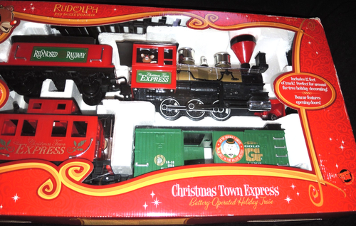 CHRISTMAS TOWN EXPRESS Train Set 2009 Rudolph the Red Nosed Reindeer ...