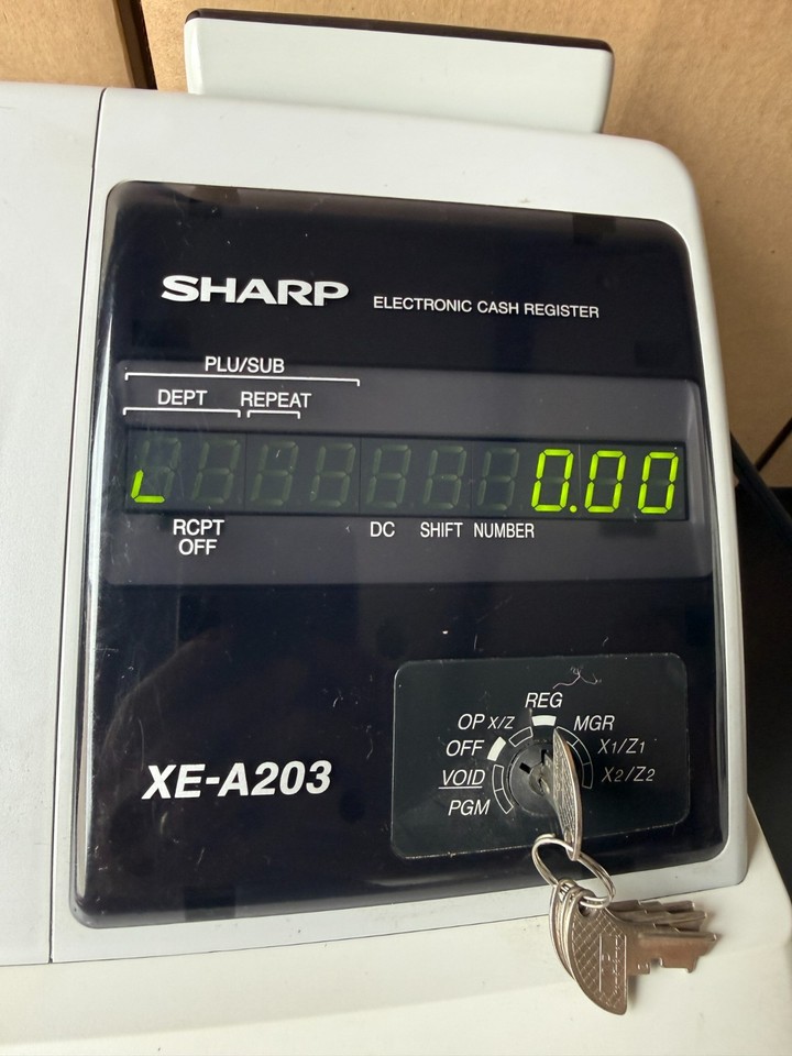 Sharp XE-A203 Cash Register With 4 Keys *TESTED & WORKS* | eBay