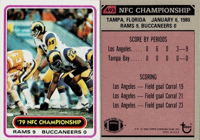 1980 Topps Football Card #493 NFC Championship Vince Ferragamo Los ...