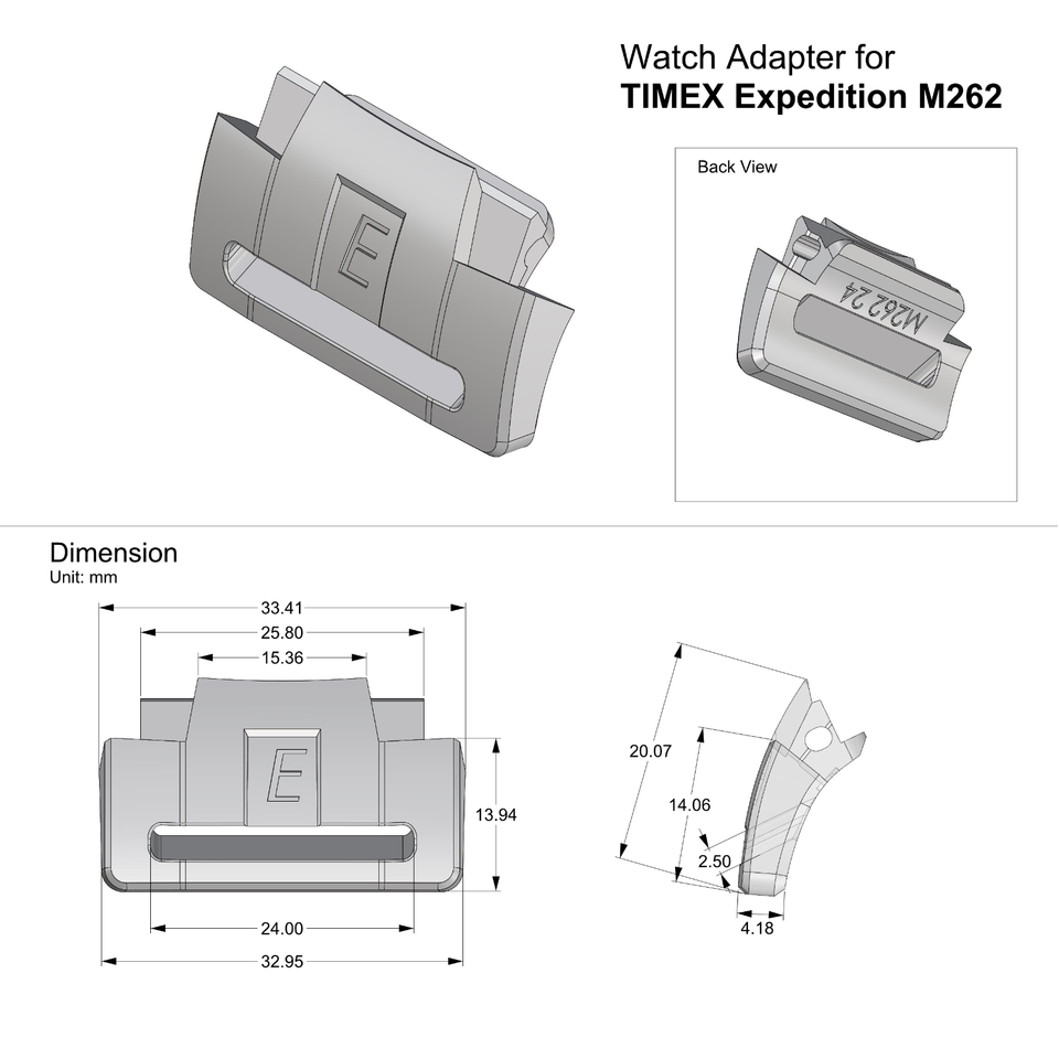 Tough Resin Straps Adapter Compatible with Timex Expedition M262 | eBay