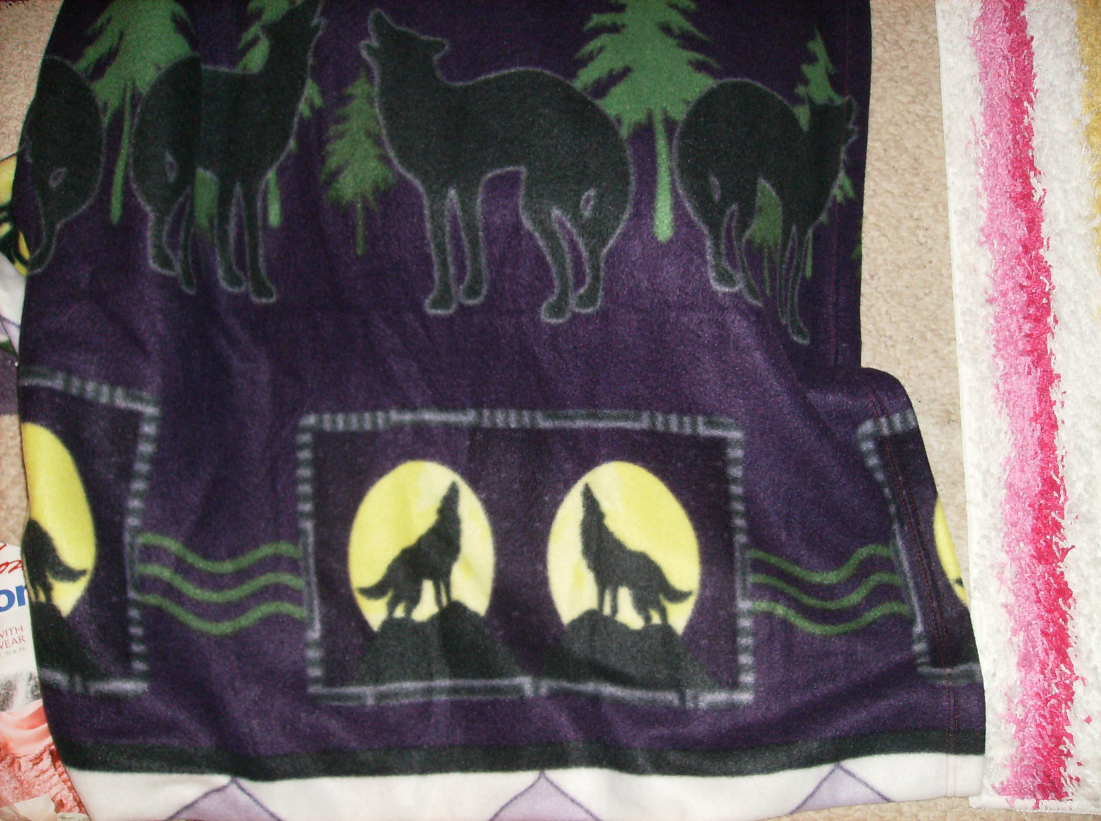 3 PC HOWLING WOLF plush POLAR FLEECE BLANKET & SHAMS SET FULL QUEEN ...