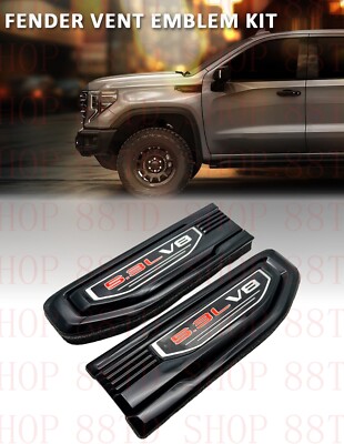 5.3L V8 Fender Vent Emblem Kit Fit 2019-2024 GMC Sierra GM Fender ...