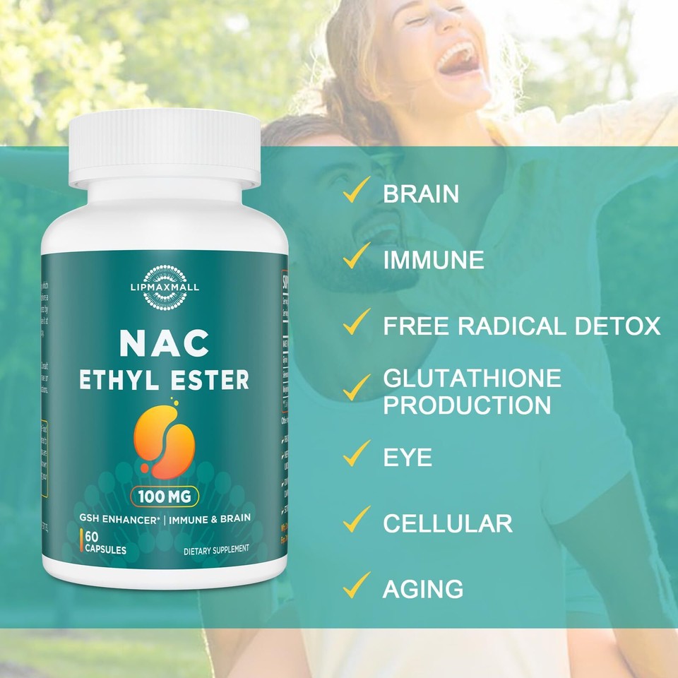 Lipmaxmall NACET 100mg N-Acetyl Cysteine with Glycine 60 Ct 2 Pack | eBay