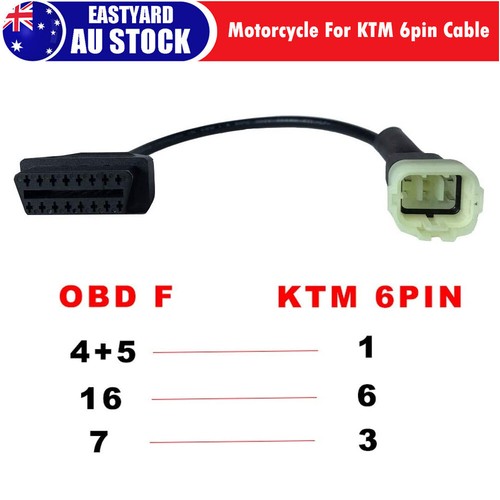 For KTM Motorcycle 6 Pin to OBD2 Diagnostic Cable Code Readers ...