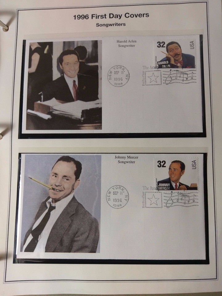 FDC 1993 to 1998 212 US FDCs in Album incl paragraph about stamp;; CV ...