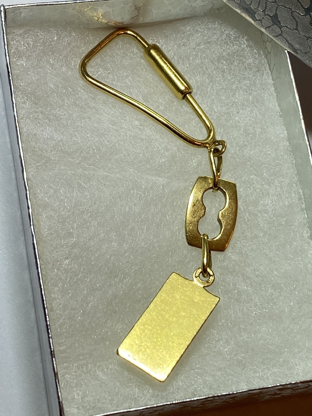 Vintage 18K Solid Yellow Gold Bar Key Chain | eBay