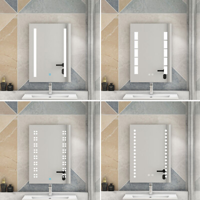 IP44 Cloakroom Small Bathroom Led Lighted Mirror Anti-fog Wall Hung ...