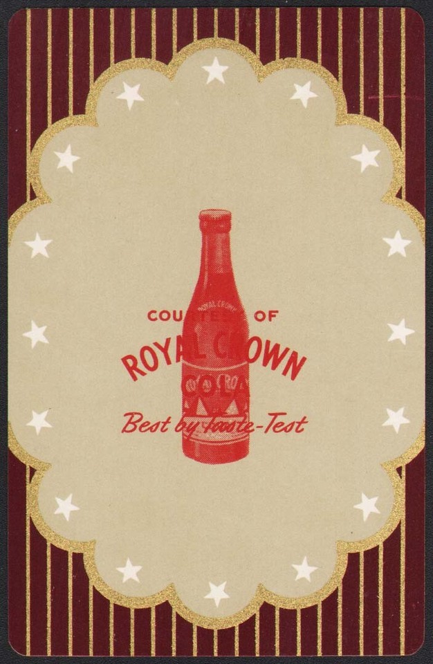 Vintage single playing card ROYAL CROWN COLA Best by Taste Test pyramid ...