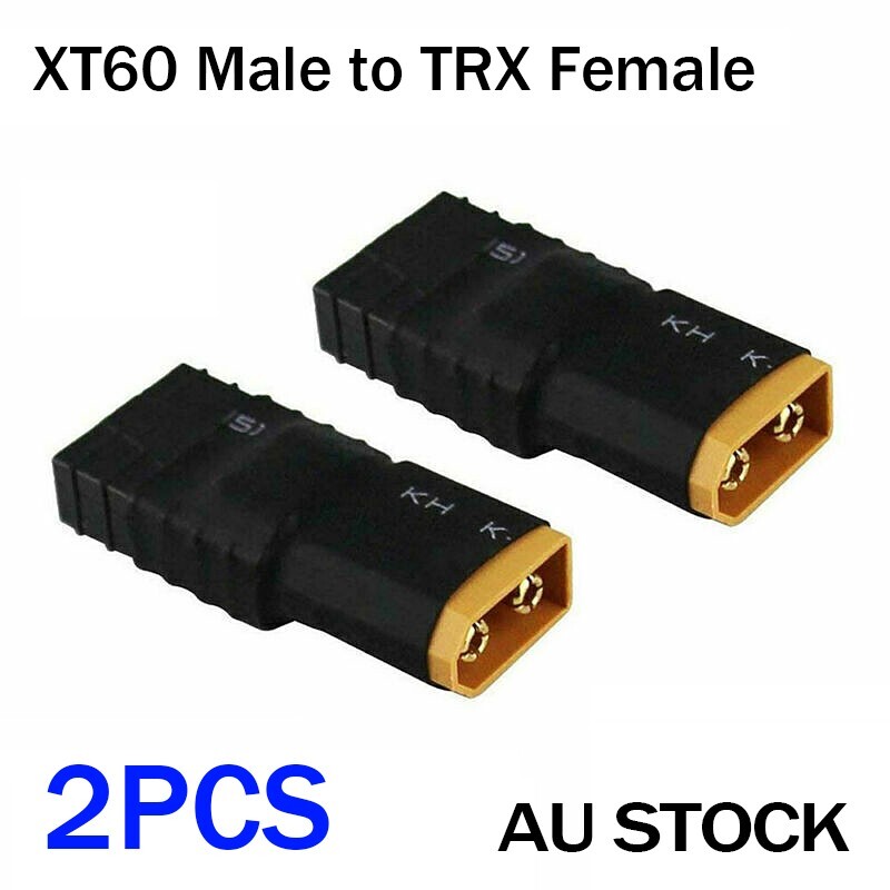 2PCS Male XT60 to Female TR-X Adapter Connector Lipo Battery Plugs RC ...