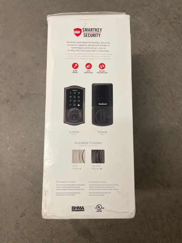 Kwikset SMARTCODE 270 Touchpad Electronic Lock - Venetian Bronze | eBay